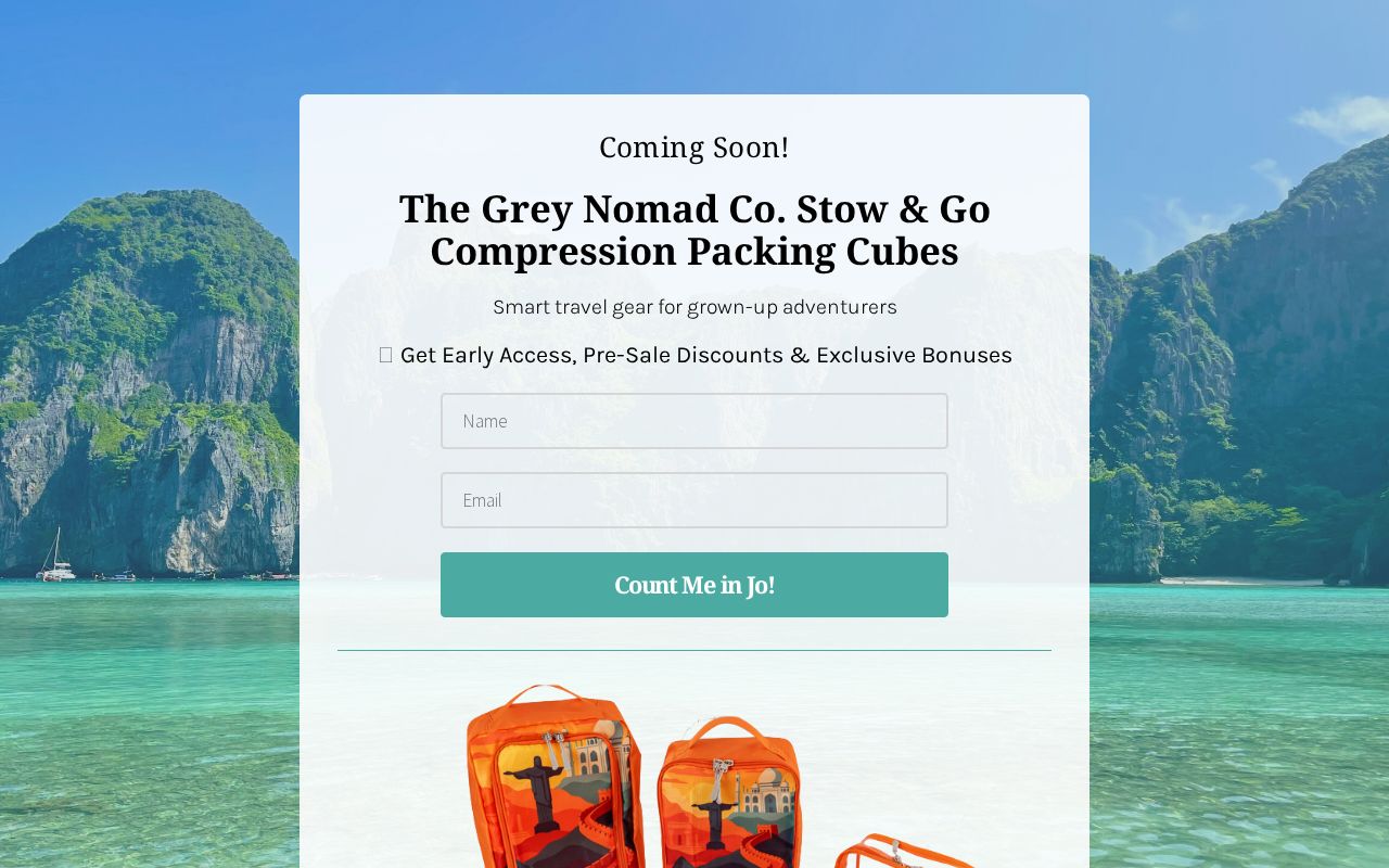 Packing Cubes Landing Page